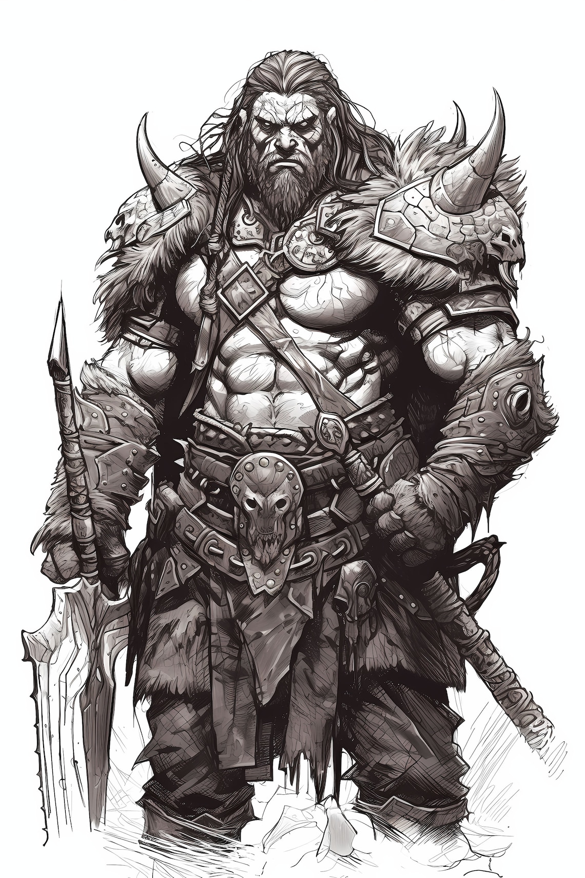 100+ Barbarian Character Art Portraits for Dungeons & Dragons and Other ...