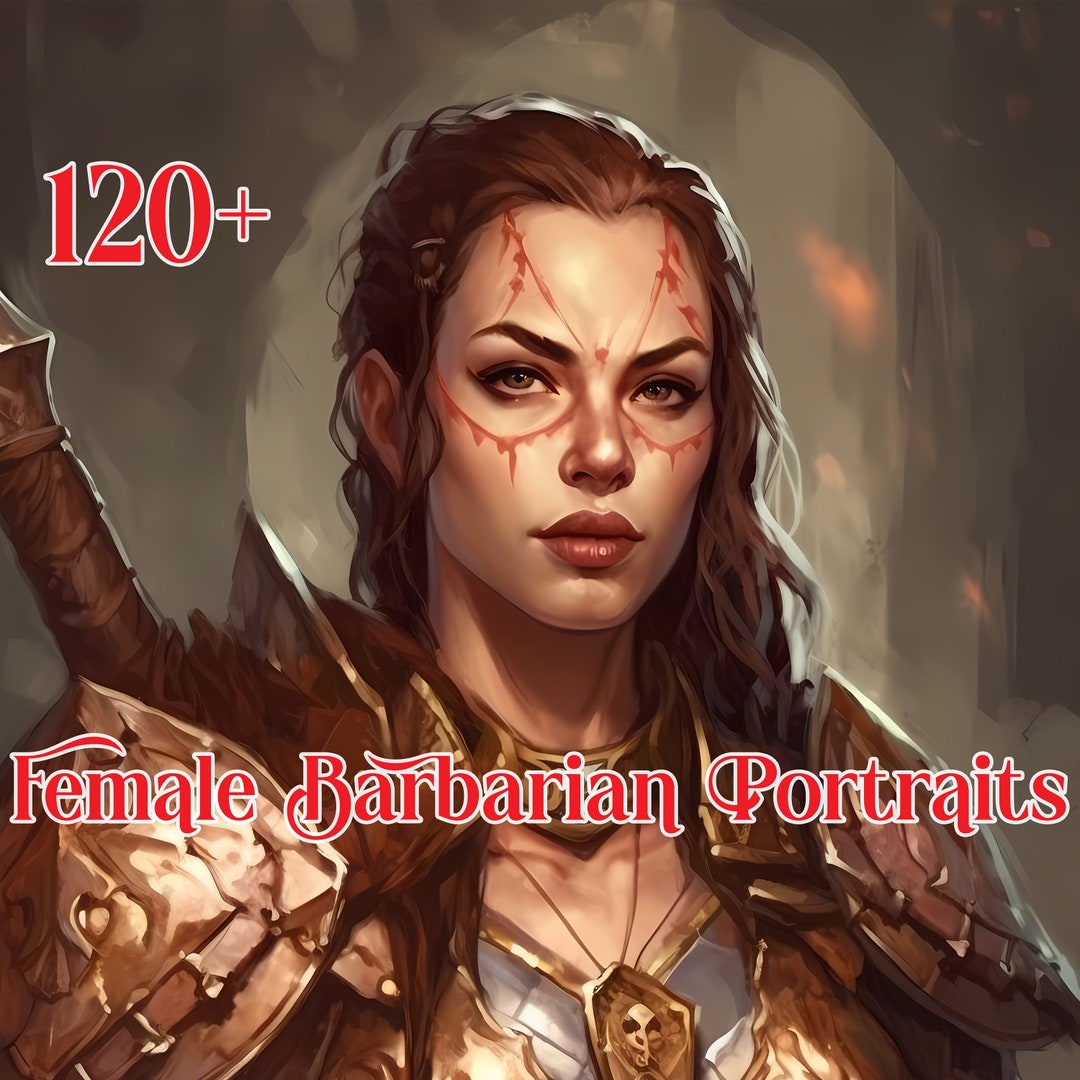 120+ Female Barbarian Character Art Portraits for Dungeons & Dragons ...