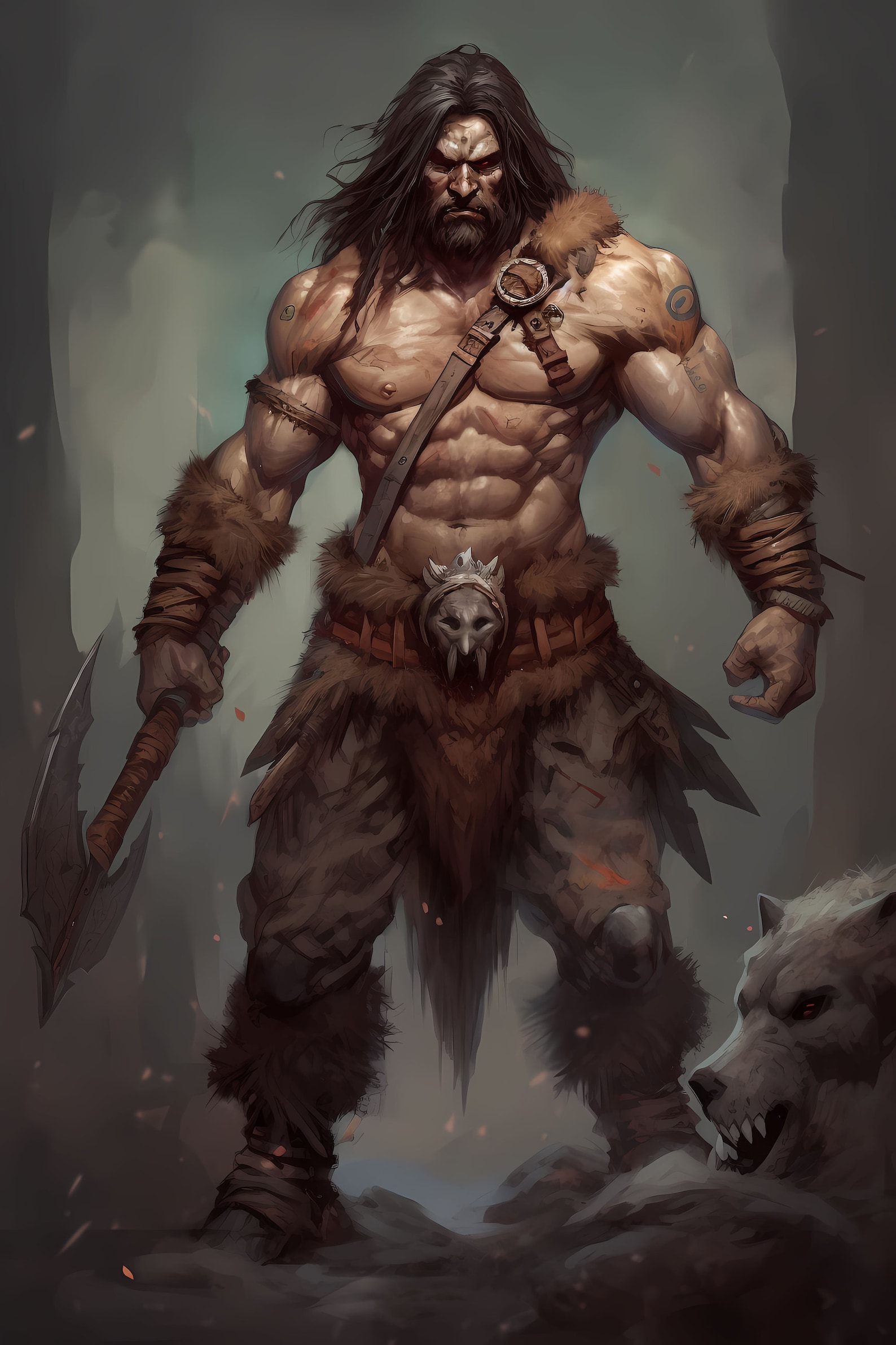 100+ Barbarian Character Art Portraits for Dungeons & Dragons and Other ...