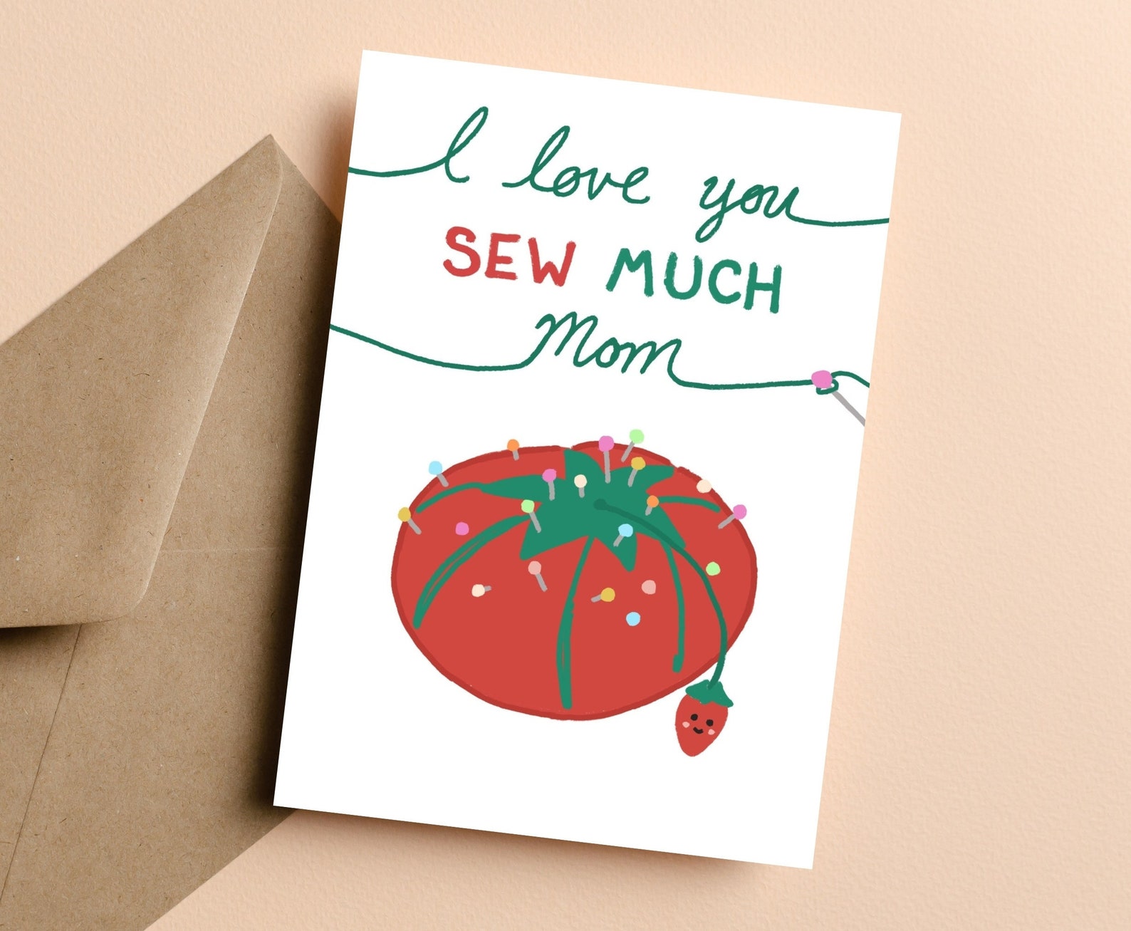 Funny Love You Sew Much Mother's Day Card, Cute Card for Mom, Greeting ...