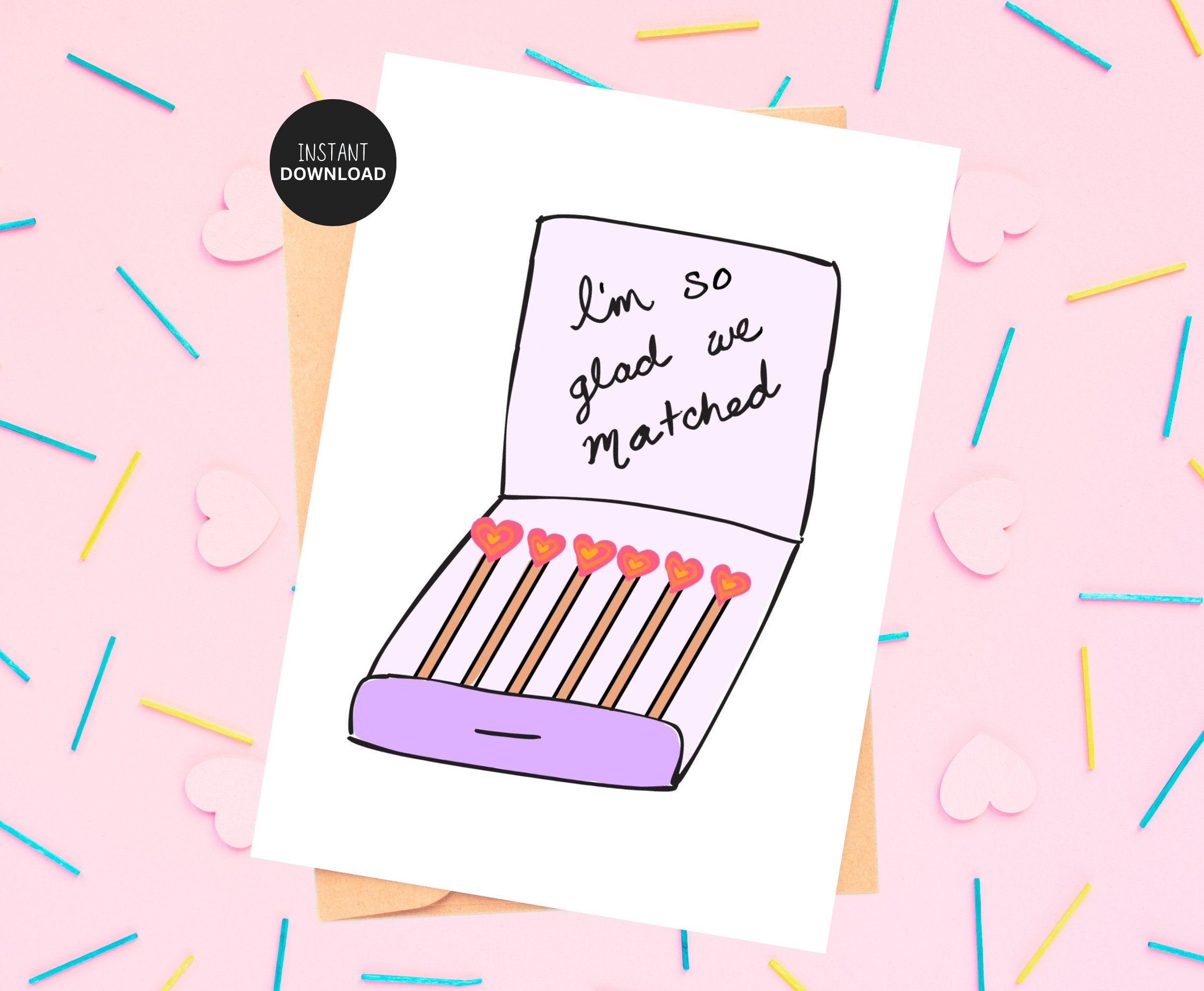 Funny 'glad We Matched' Anniversary Card for Boyfriend, Husband ...
