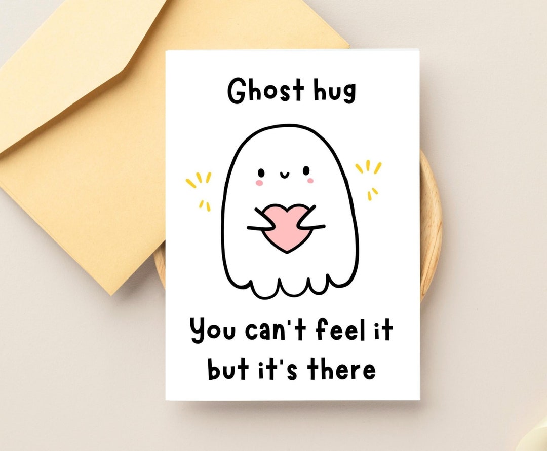 Ghost Hug Halloween Card, Funny Card for Halloween, Greeting Card ...