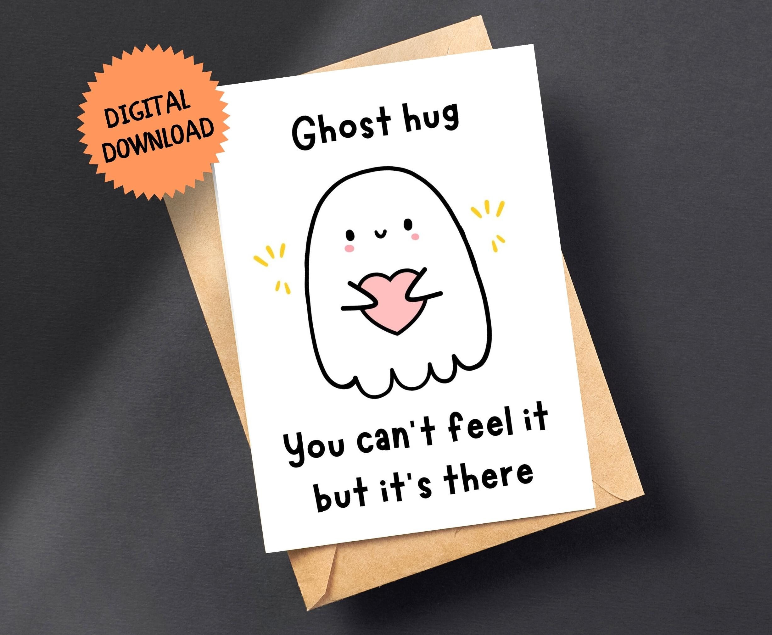Ghost Hug Halloween Card, Funny Card for Halloween, Greeting Card ...