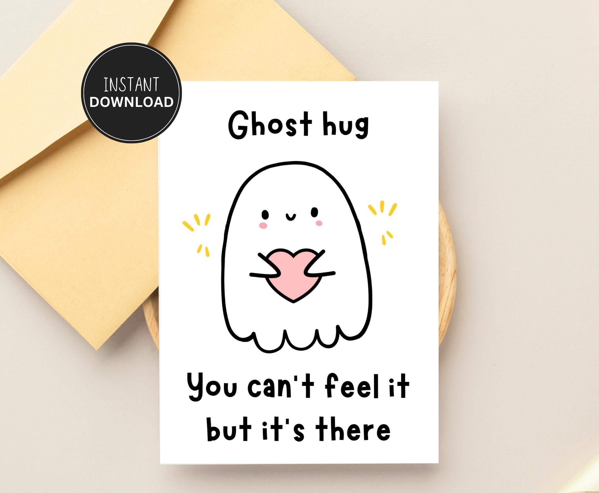 Ghost Hug Halloween Card, Funny Card for Halloween, Greeting Card ...
