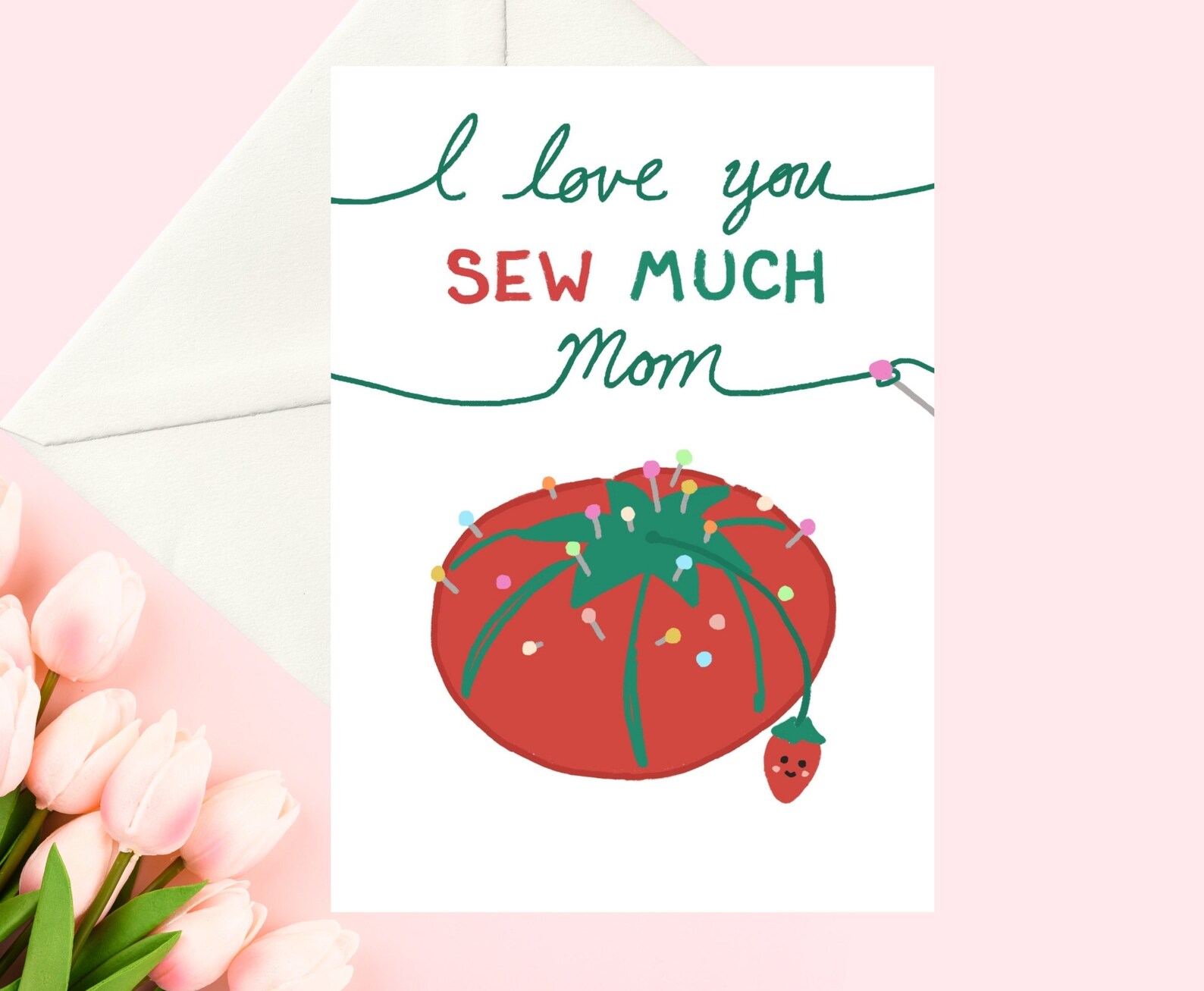 Funny Love You Sew Much Mother's Day Card, Cute Card for Mom, Greeting ...