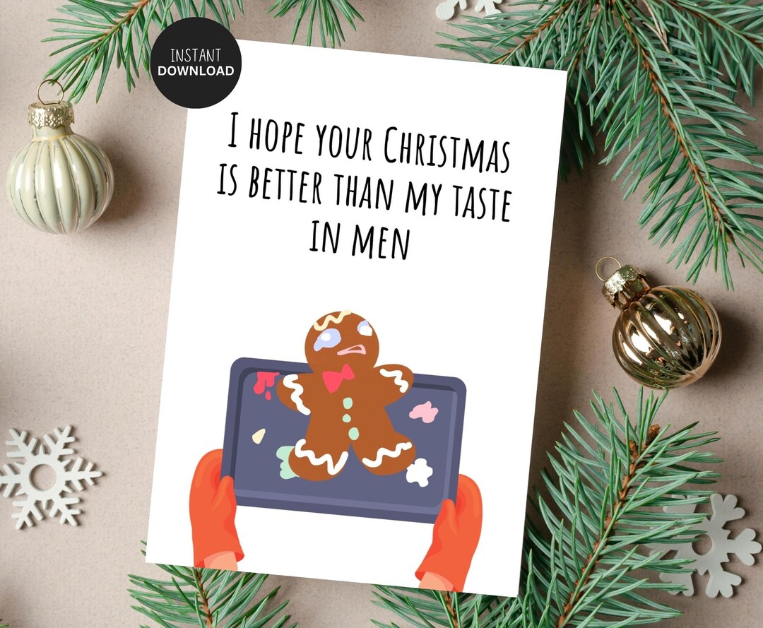 Funny Gingerbread Man Christmas Card, Funny Xmas Card, Christmas Card ...