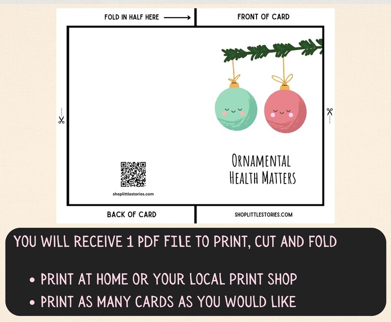 Funny 'mental Health Matters' Christmas Card, Christmas Ornament Card ...