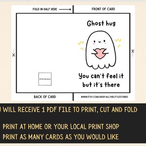 Ghost Hug Halloween Card, Funny Card for Halloween, Greeting Card ...