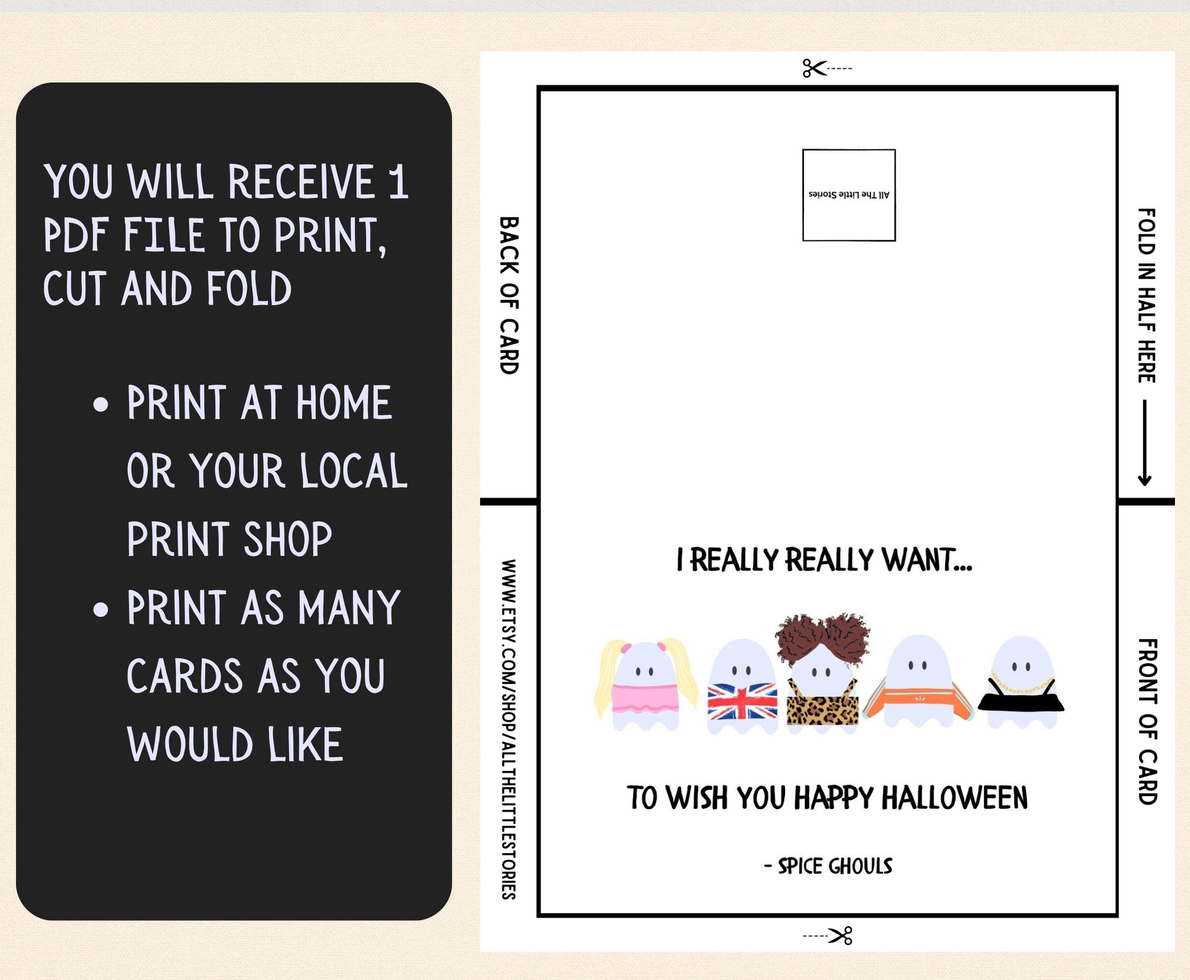 Funny Halloween Card, Printable Halloween Card, Instant Download, 5 X 7 ...