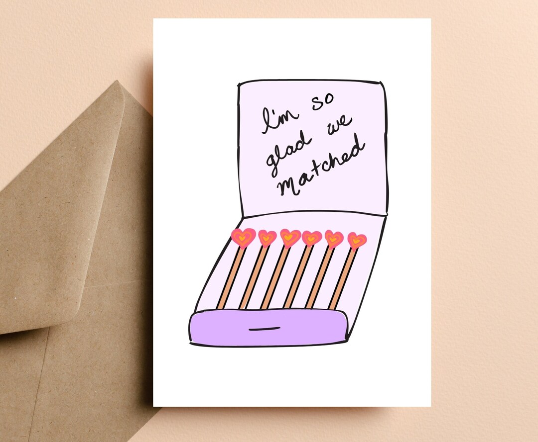Funny 'glad We Matched' Anniversary Card for Boyfriend, Husband ...