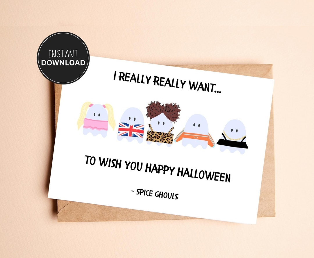Funny Halloween Card, Printable Halloween Card, Instant Download, 5 X 7 ...