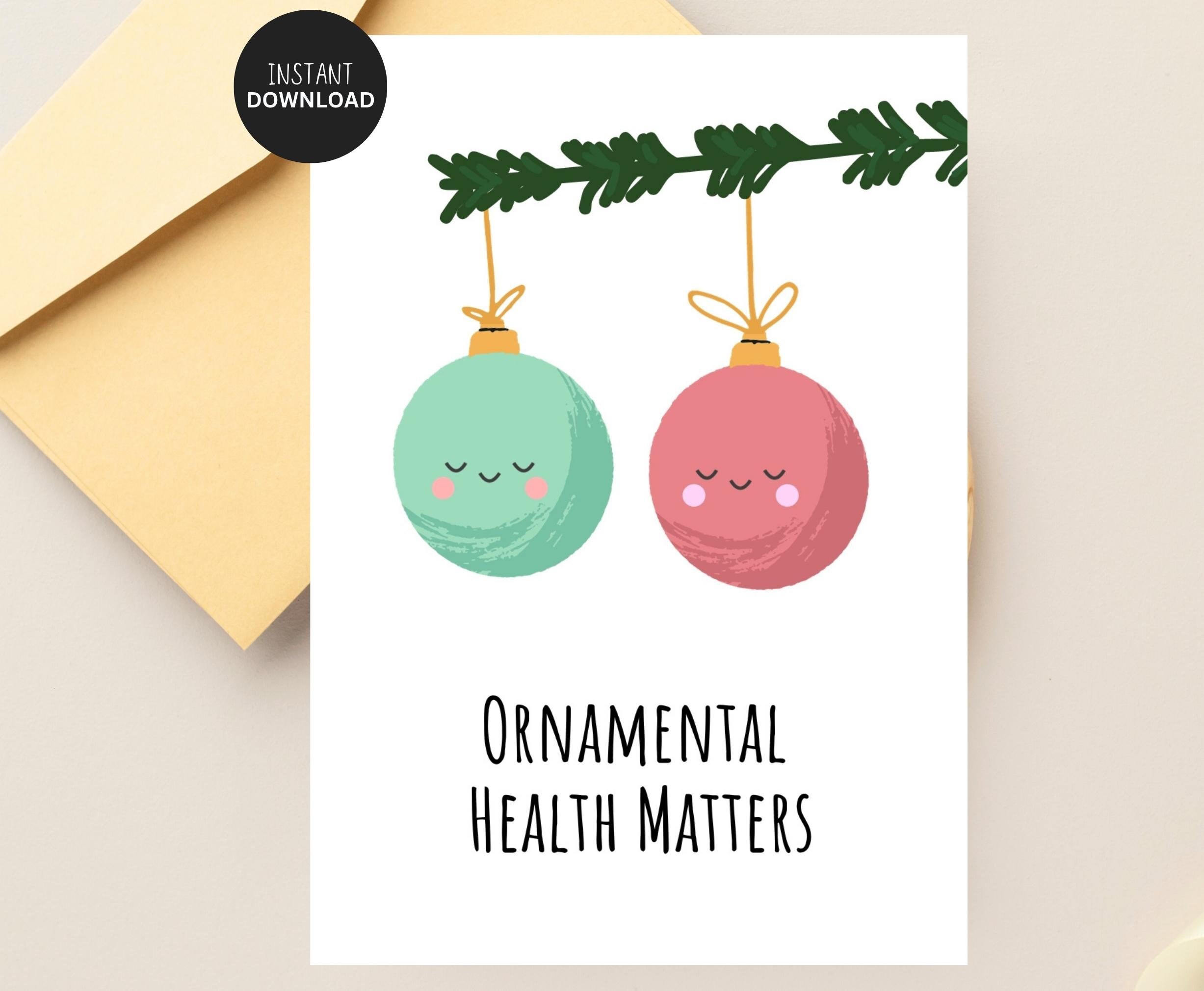 Funny 'mental Health Matters' Christmas Card, Christmas Ornament Card ...