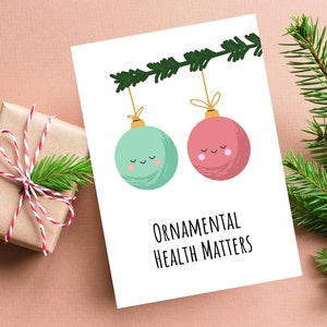 Funny 'mental Health Matters' Christmas Card, Christmas Ornament Card ...