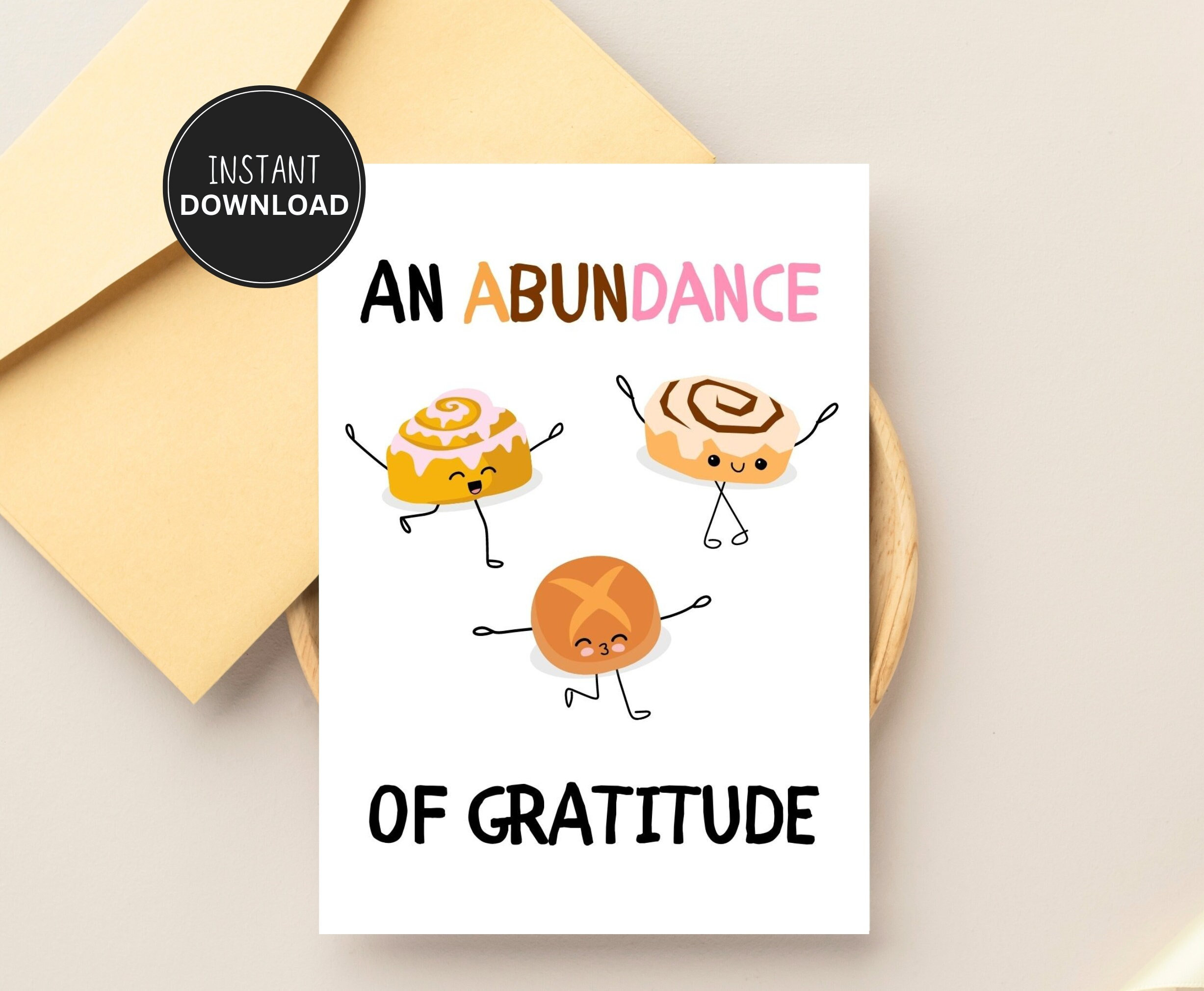 Funny Thank You Card, Cute Greeting Card, Pun Thank You, Printable Card ...