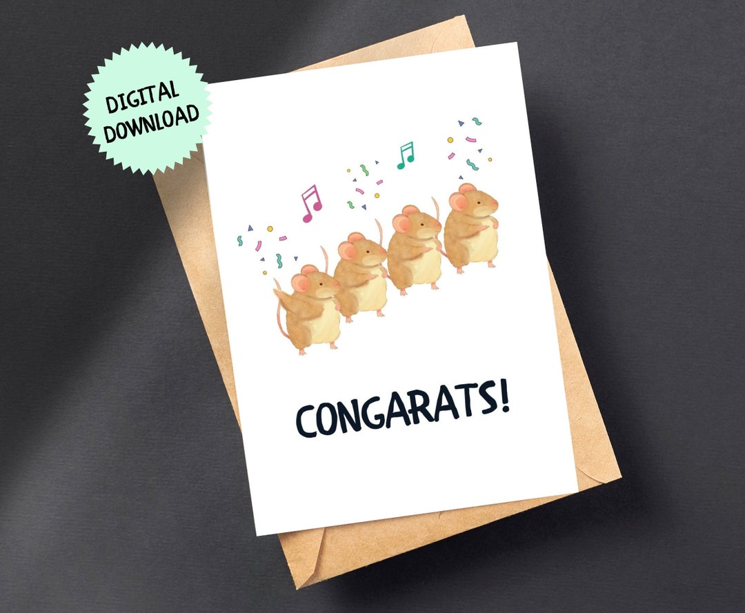 Congratulations Card, Printable Card, Digital Download, Celebration ...