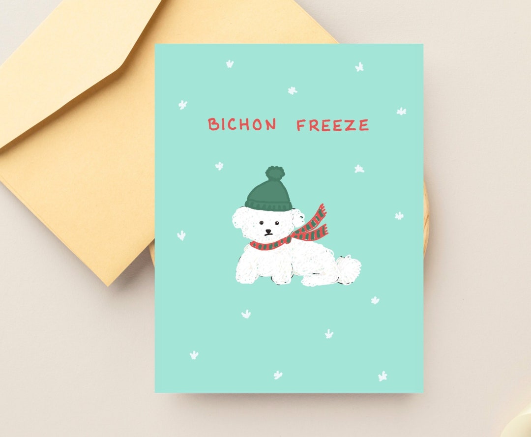 Funny 'bichon Freeze' Christmas Card for Friend, Bichon Frise Card ...