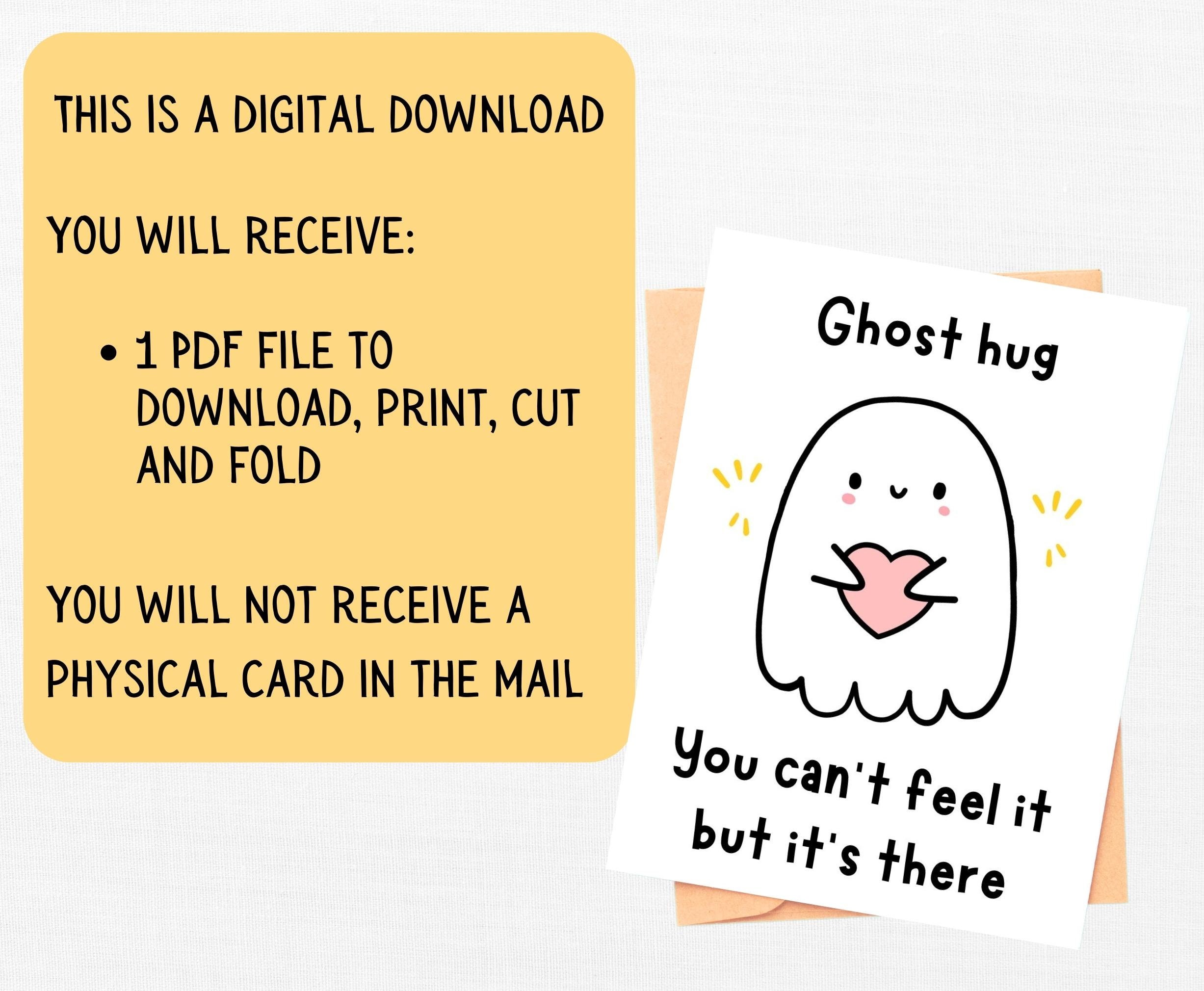 Ghost Hug Halloween Card, Funny Card for Halloween, Greeting Card ...