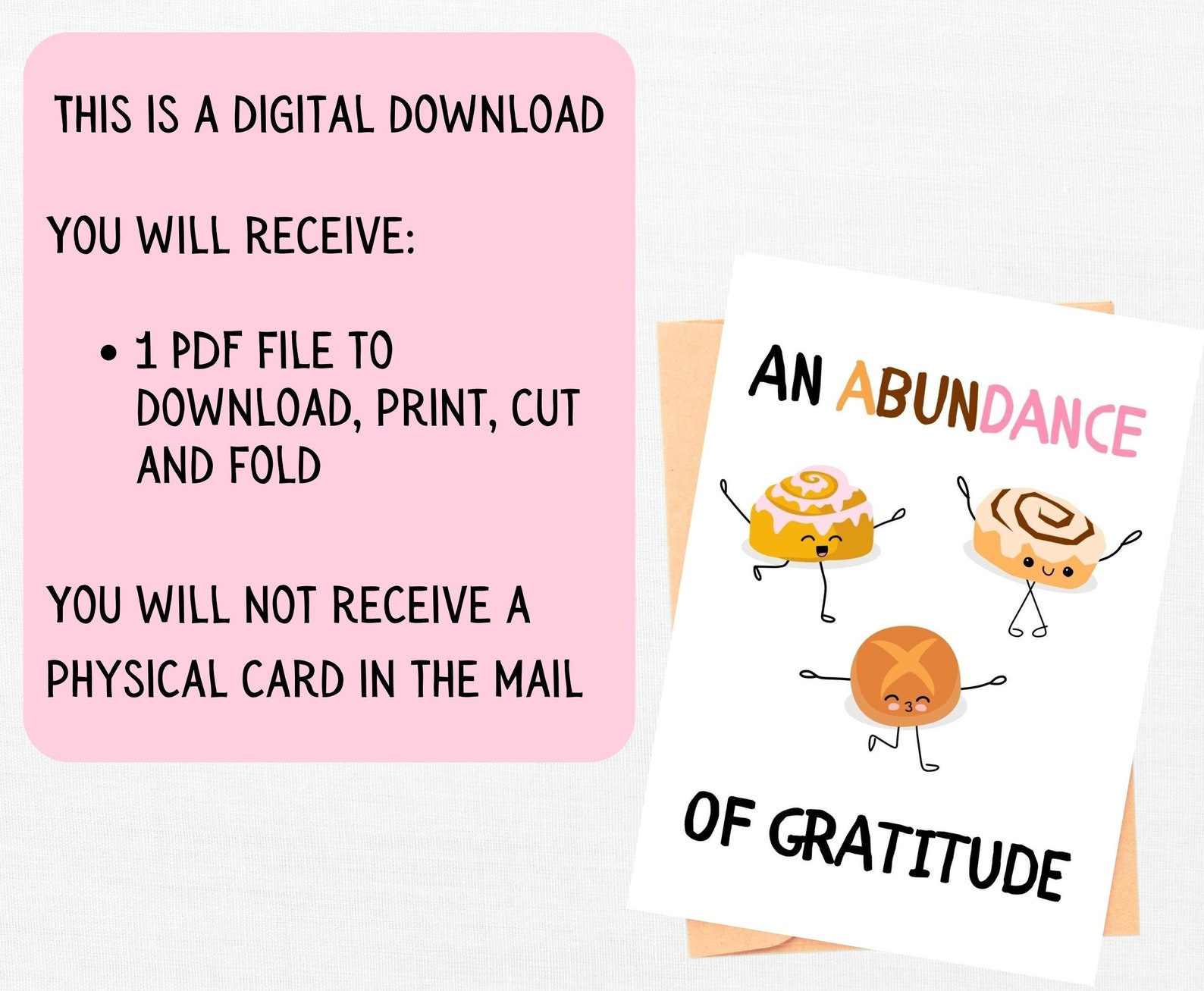 Funny Thank You Card, Cute Greeting Card, Pun Thank You, Printable Card ...