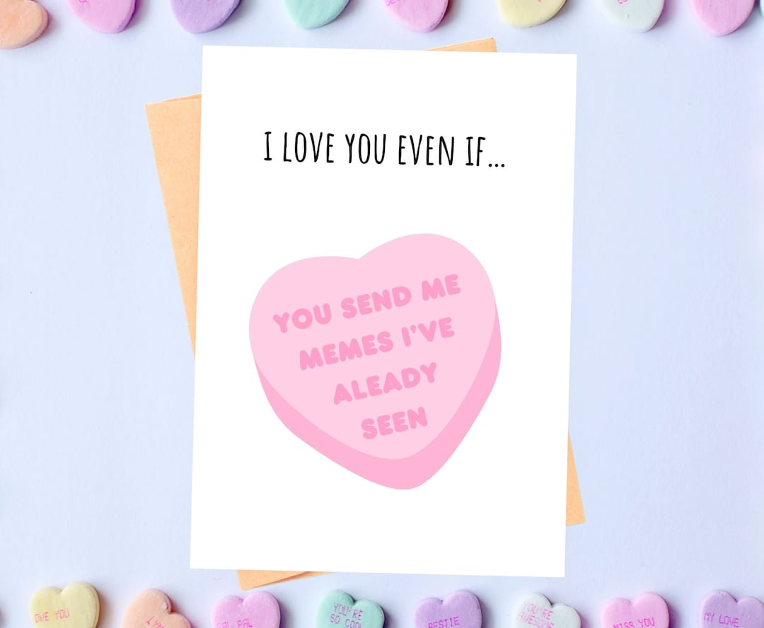 Funny Candy Heart Valentines Day Card, Funny Valentines Day Card for ...