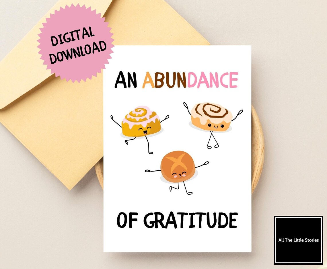 Funny Thank You Card, Cute Greeting Card, Pun Thank You, Printable Card ...
