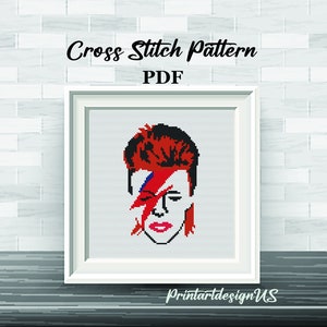 David Bowie Cross Stitch - Etsy UK