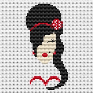 Amy Winehouse Counted Cross Stitch Kit. English Singer Embroidery. Amy ...