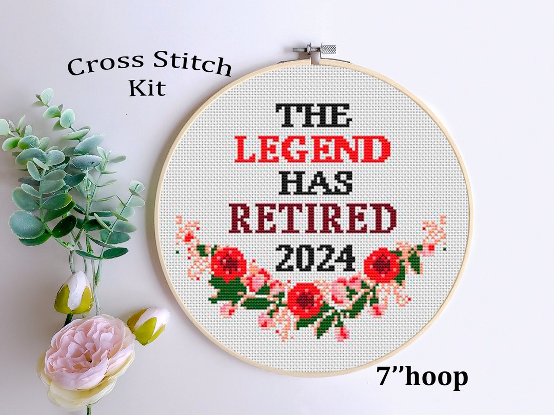 The Legend Has Retired Cross Stitch Kit. DIY Kit. Gift for Him. Gift ...