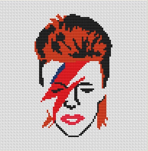 David Bowie Cross Stitch Pattern. Bowie PDF Instant Download. English ...
