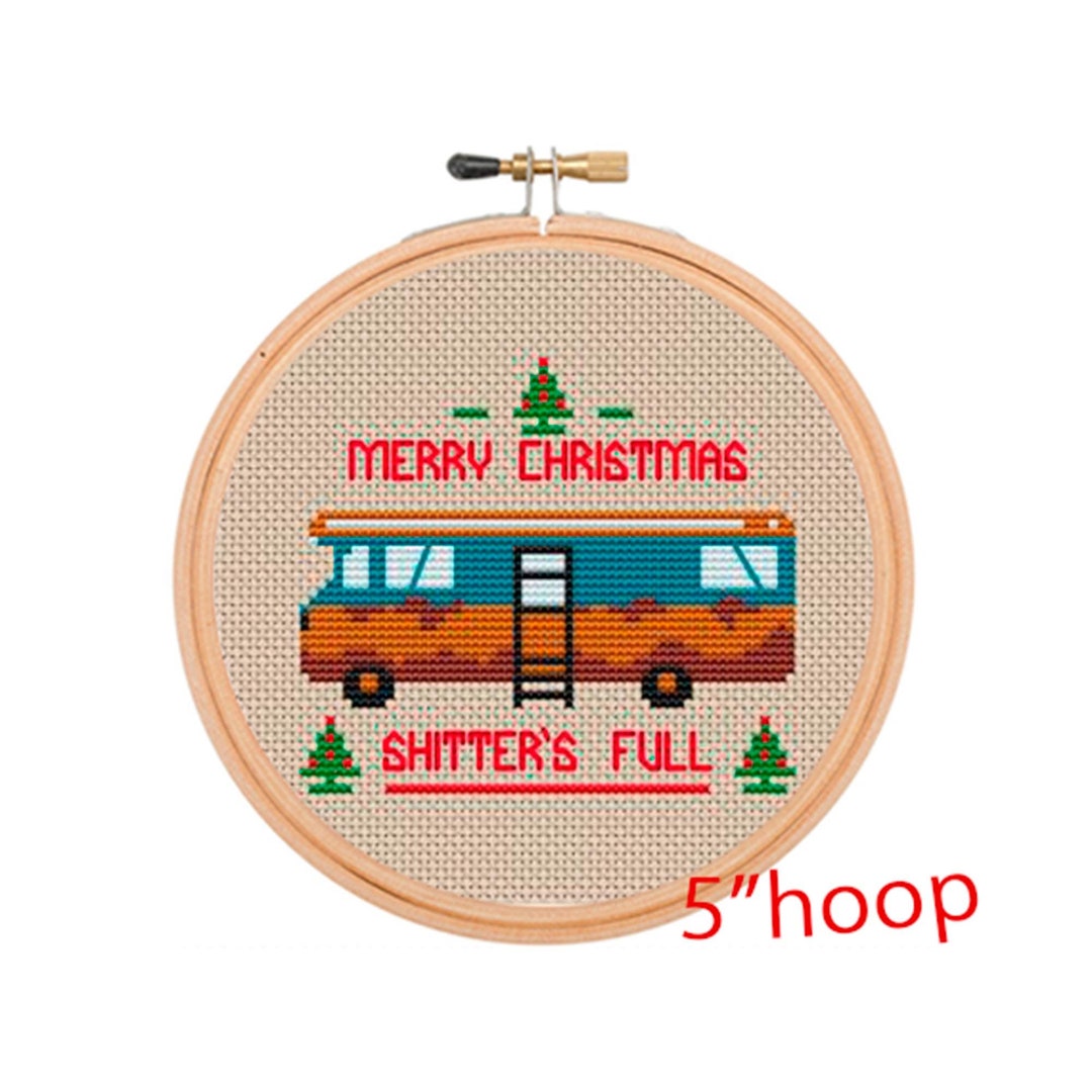 Merry Christmas Shitter's Full Cross Stitch Kit, Funny Holiday Embroidery - Etsy