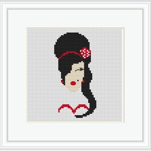 Amy Winehouse Counted Cross Stitch Kit. English Singer Embroidery. Amy ...