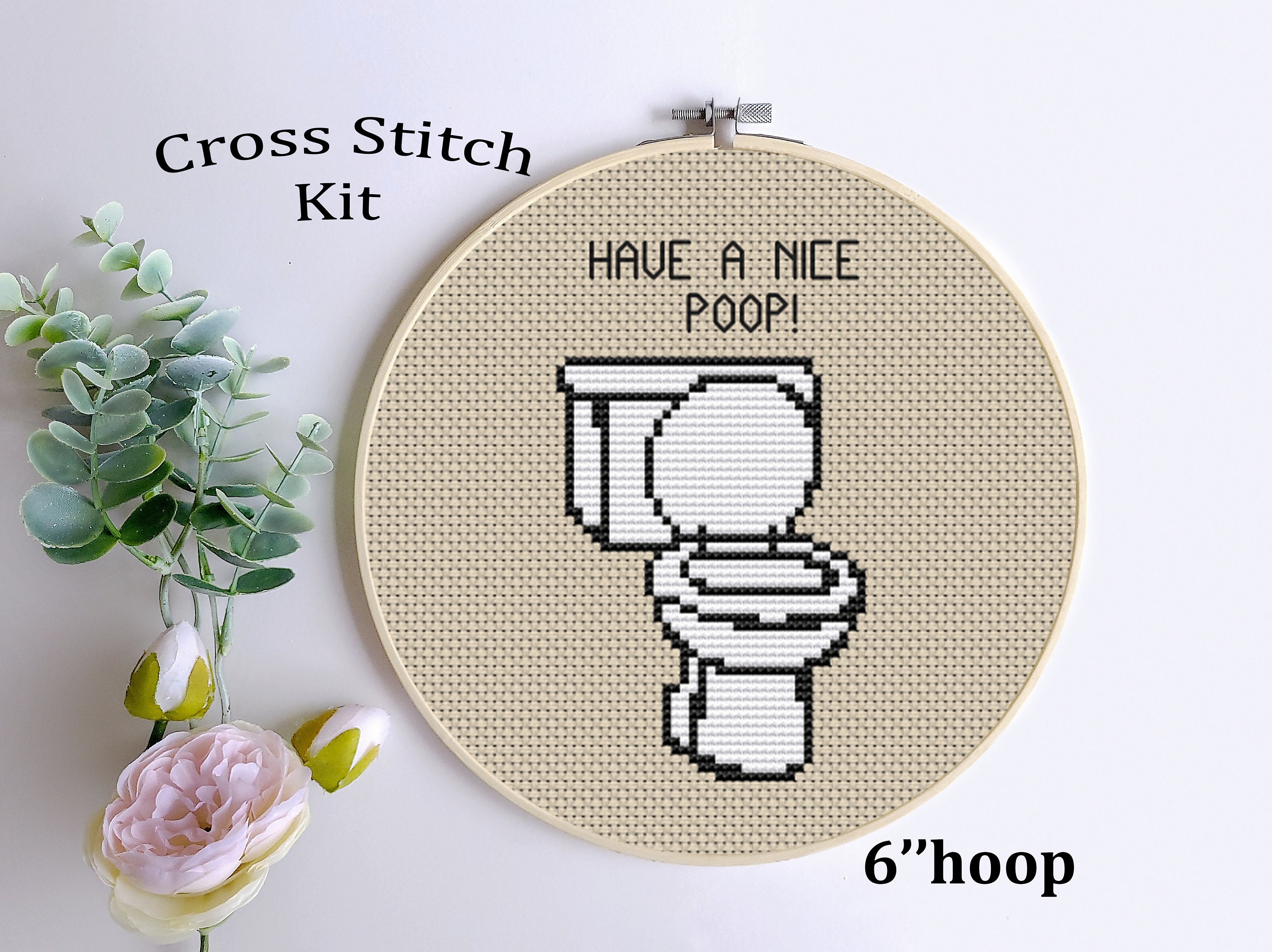 Have a Nice Poop Counted Cross Stitch Kit. Poop Counted Cross - Etsy
