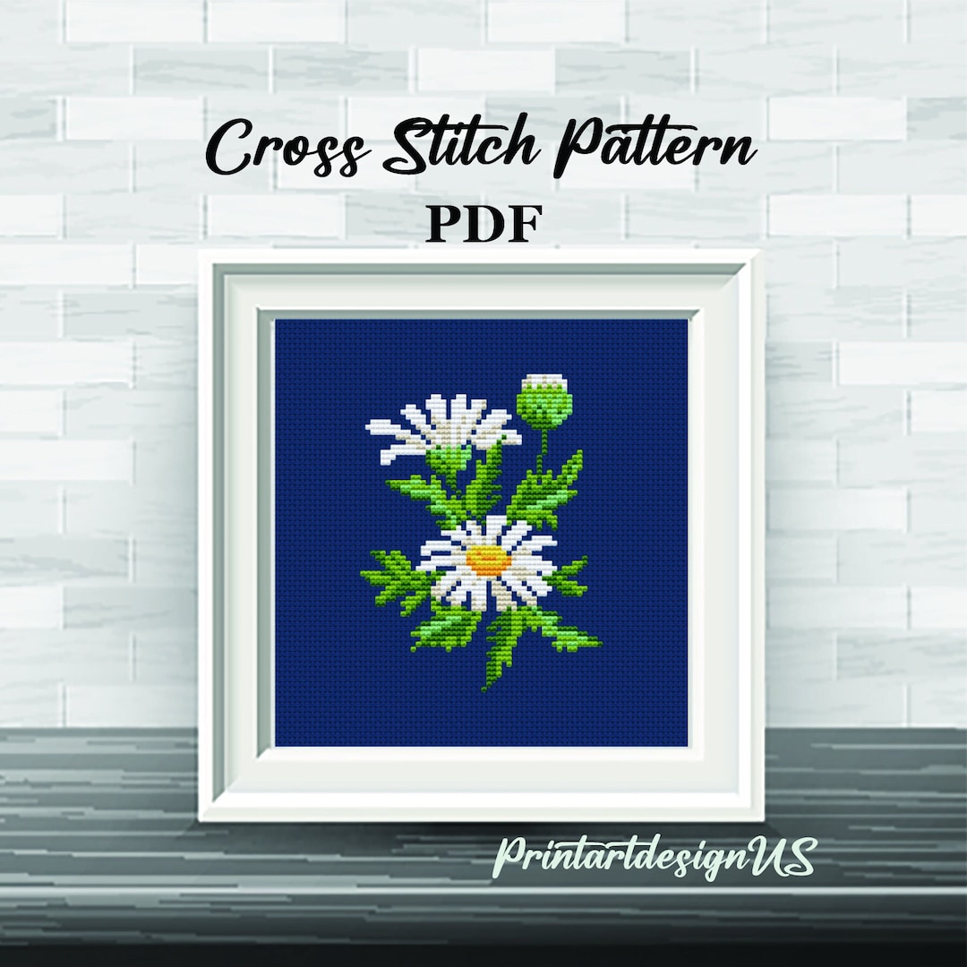 Daisy Cross Stitch Pattern: Beginner Floral Design (PDF Download) - Etsy UK