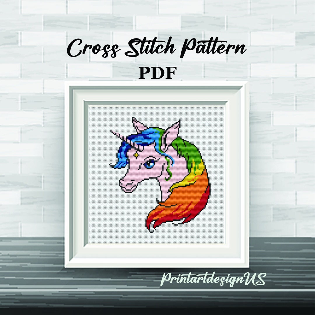 Funny Unicorn Counted Cross Stitch Pattern. PDF Instant Download ...