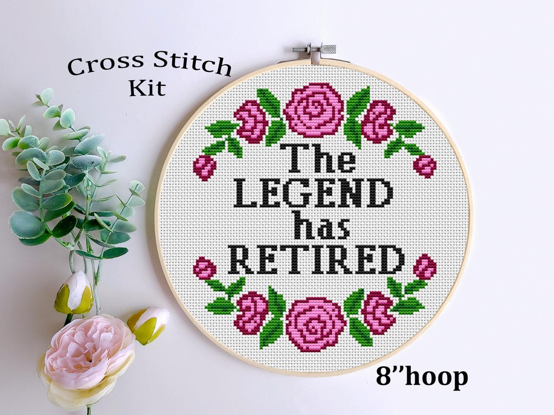 The Legend Has Retired Cross Stitch Kit: DIY Retirement Gift - Etsy