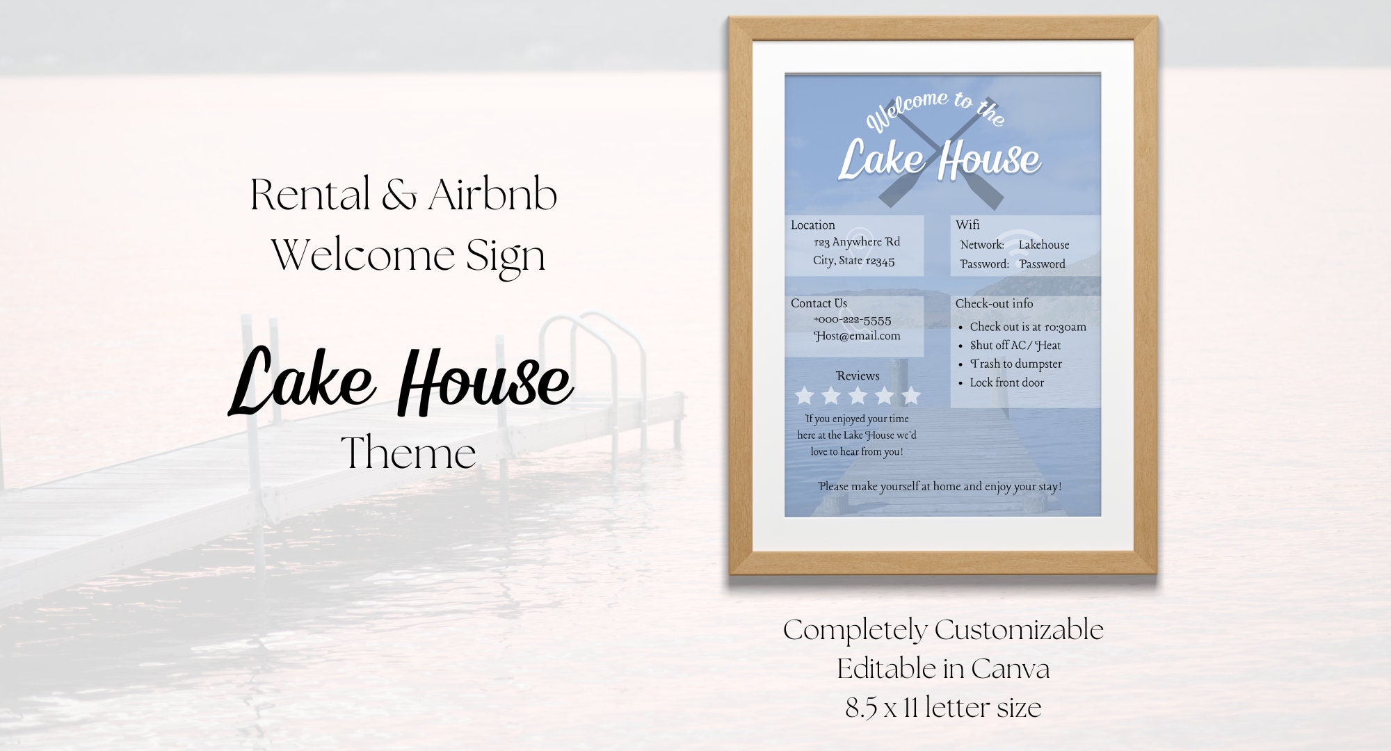Welcome to the Lake House Sign for Airbnb or Rental, Lake House Theme ...