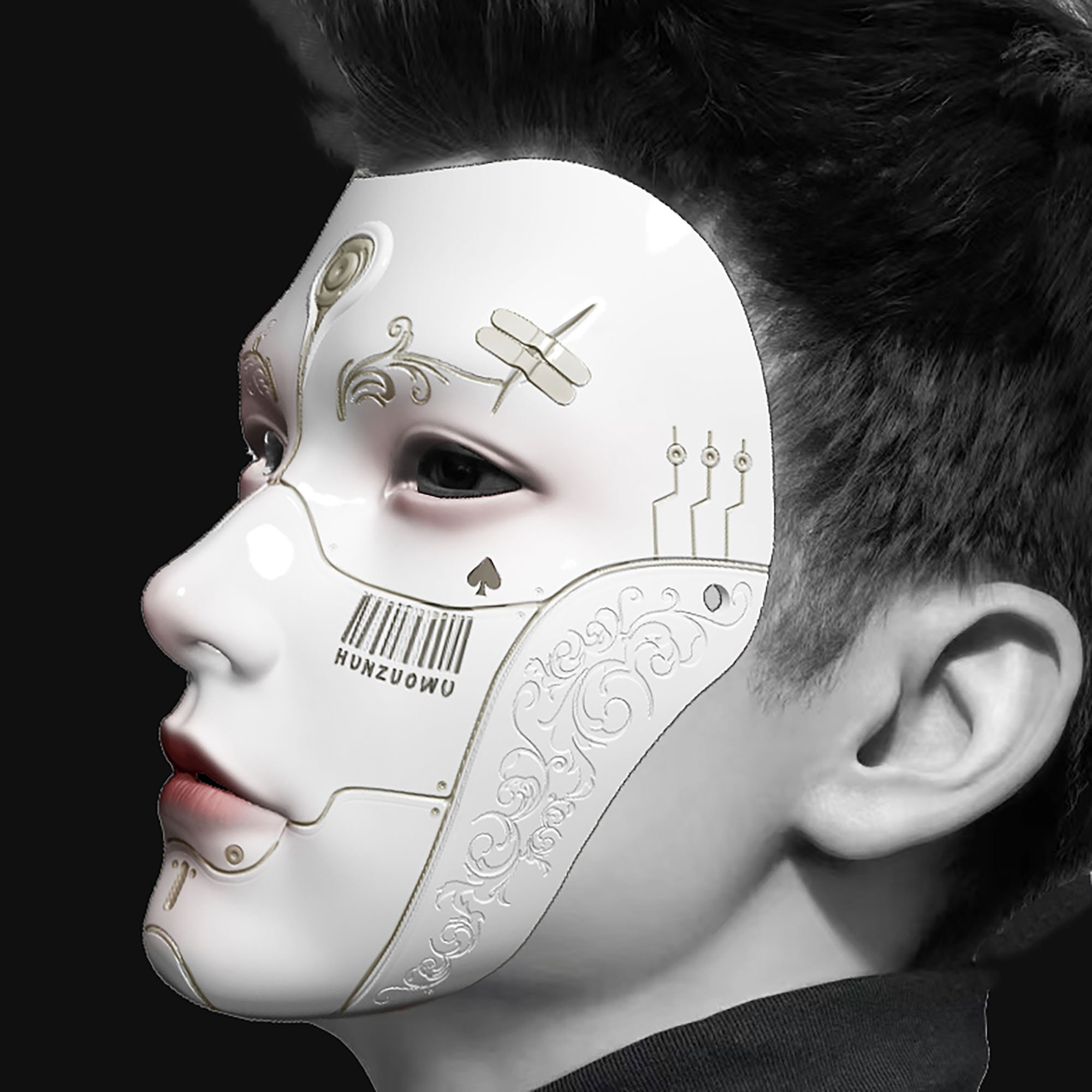 Japanese Style Masks Masquerade Carnival Men's Punk Retro Models ...