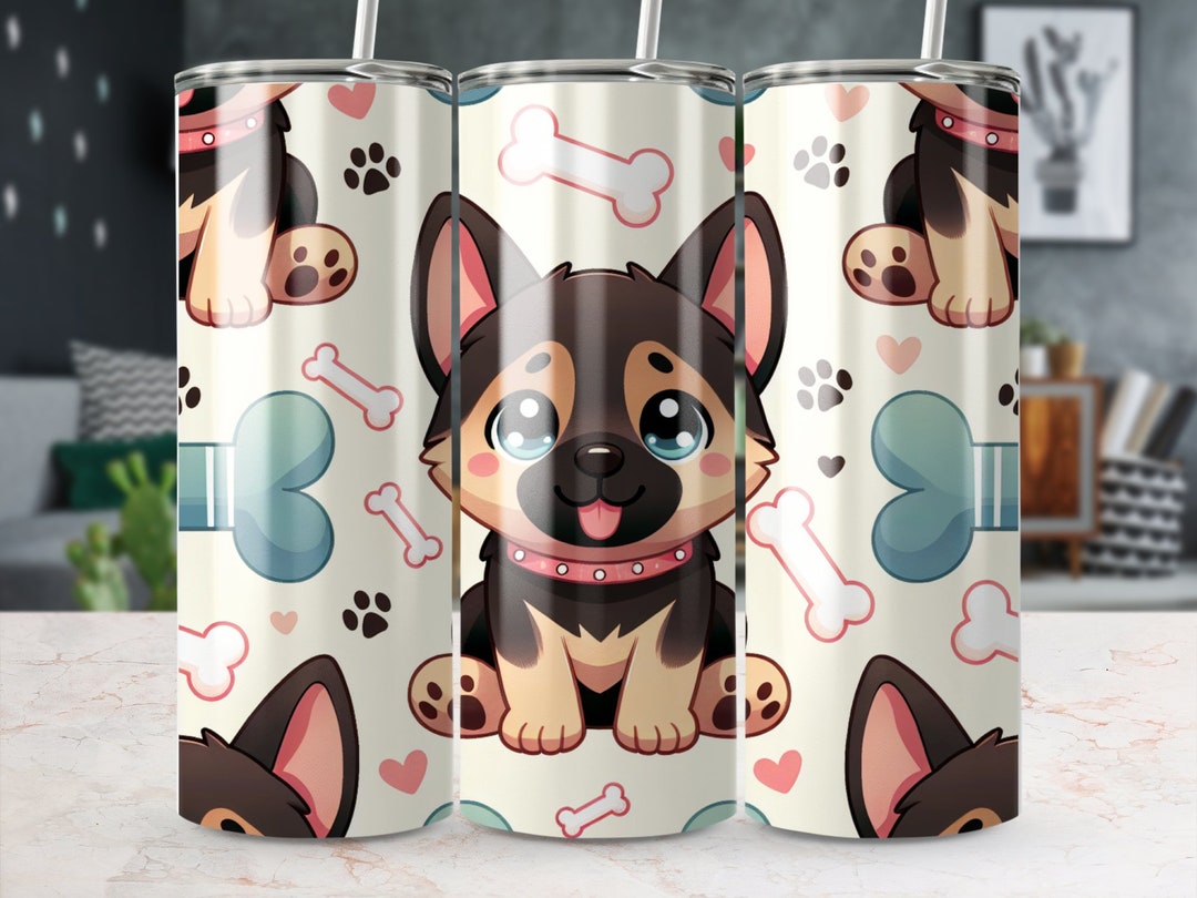 Dog Lover Tumbler Wrap, 20oz Skinny Tapered Digital Design, Cute Canine ...