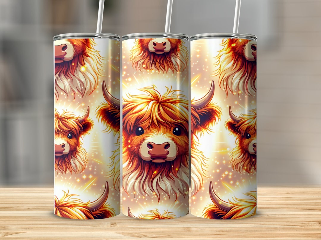 Highland Cow Tumbler Wrap Design, 20oz Skinny Tapered, Digital Download ...