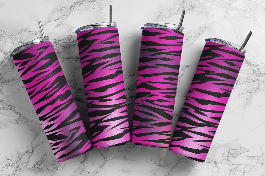 Pink Tiger Stripe Tumbler Wrap 20oz Skinny Tumbler Wrap - Digital ...
