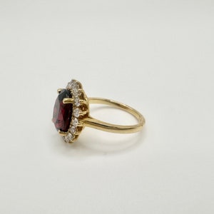 Red Zircon Diamond Ring - Etsy