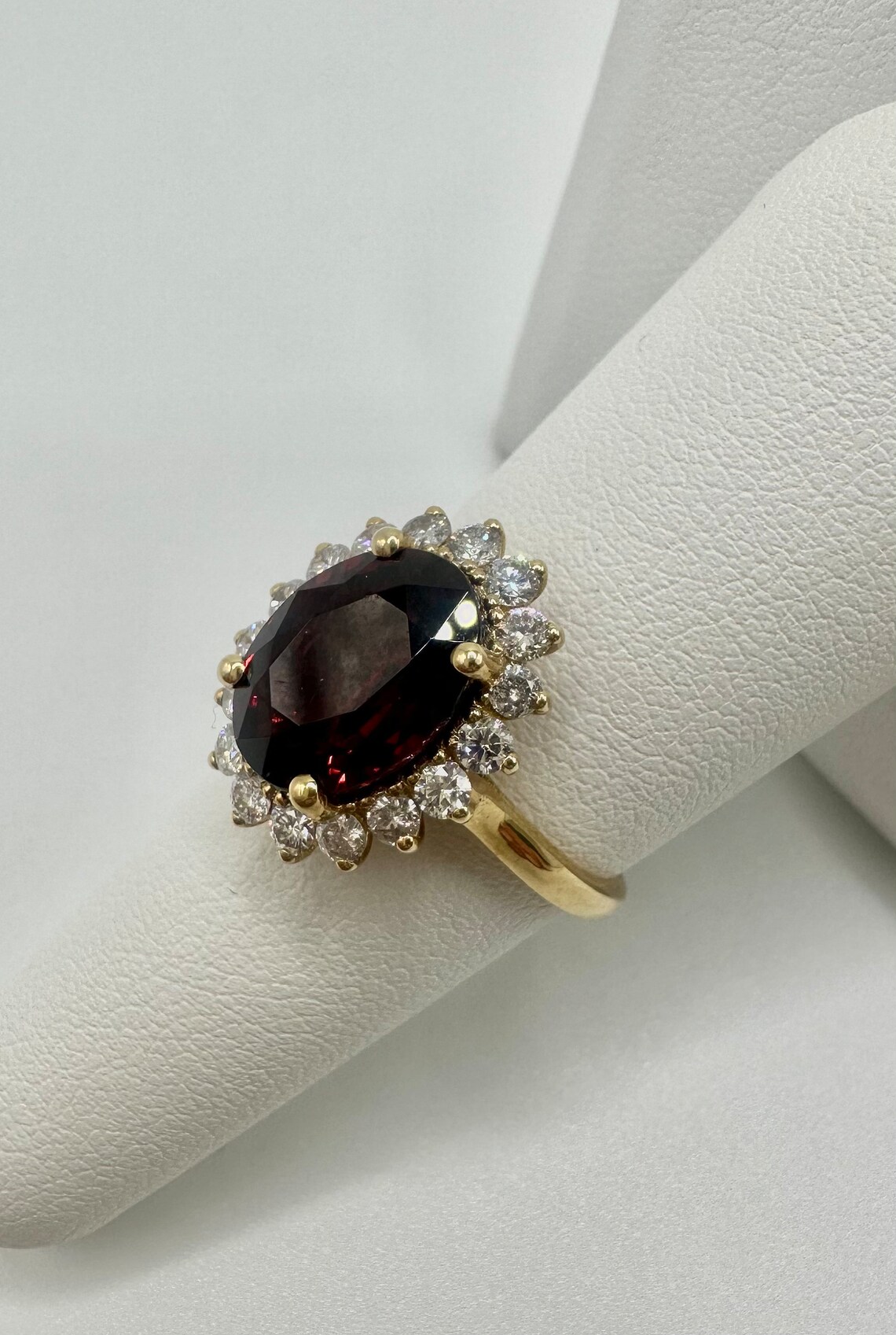 Red Zircon Diamond Ring - Etsy