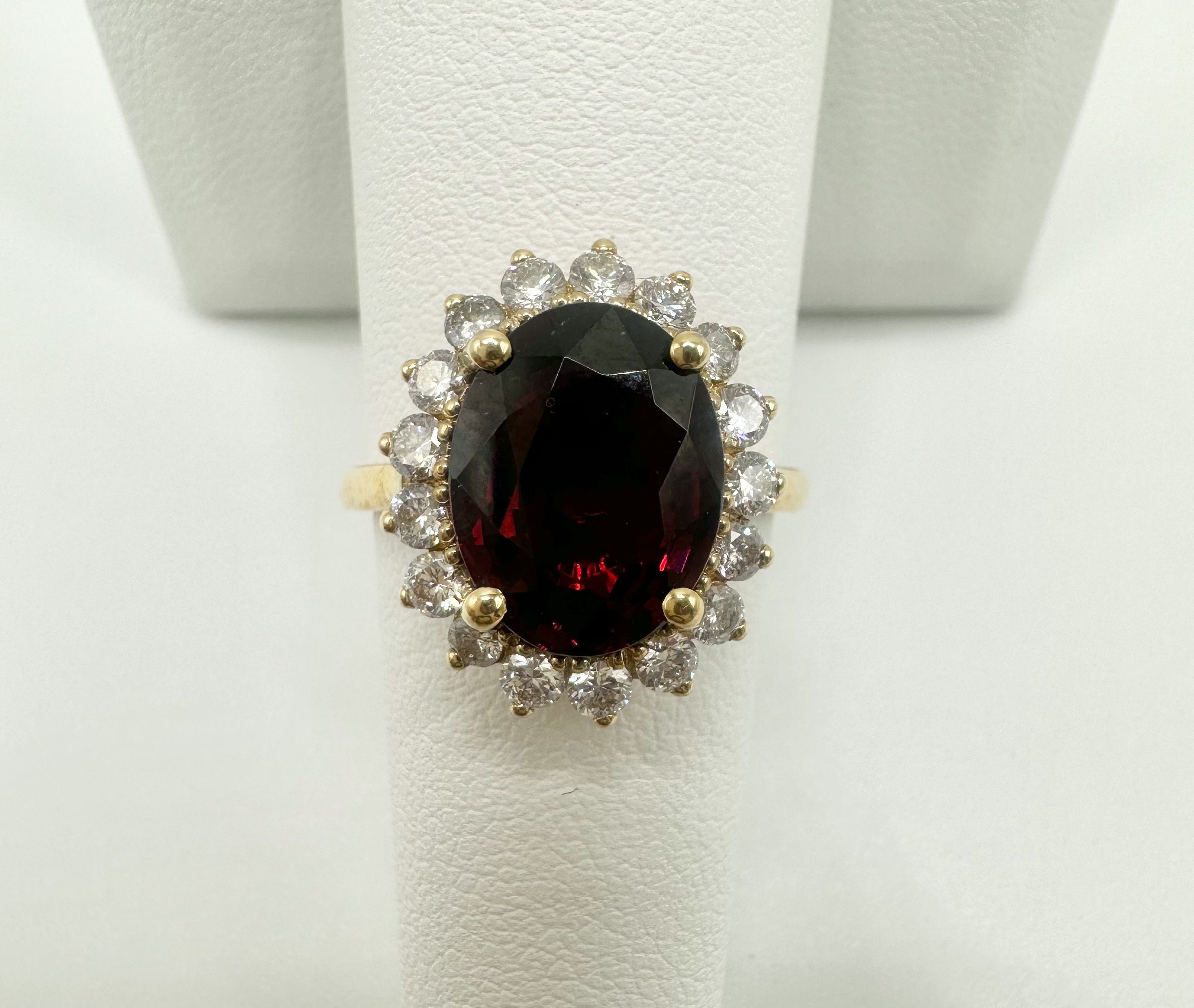 Red Zircon Diamond Ring - Etsy
