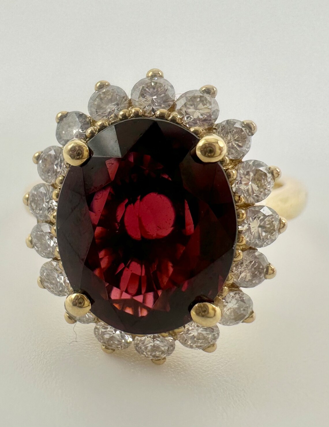 Red Zircon Diamond Ring - Etsy