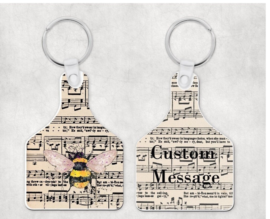 Custom Cow Ear Tag Keychain. - Etsy