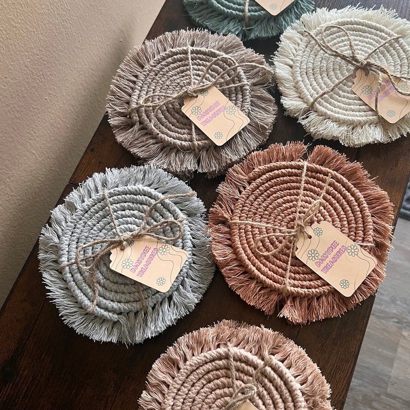 Macrame Coaster - Etsy