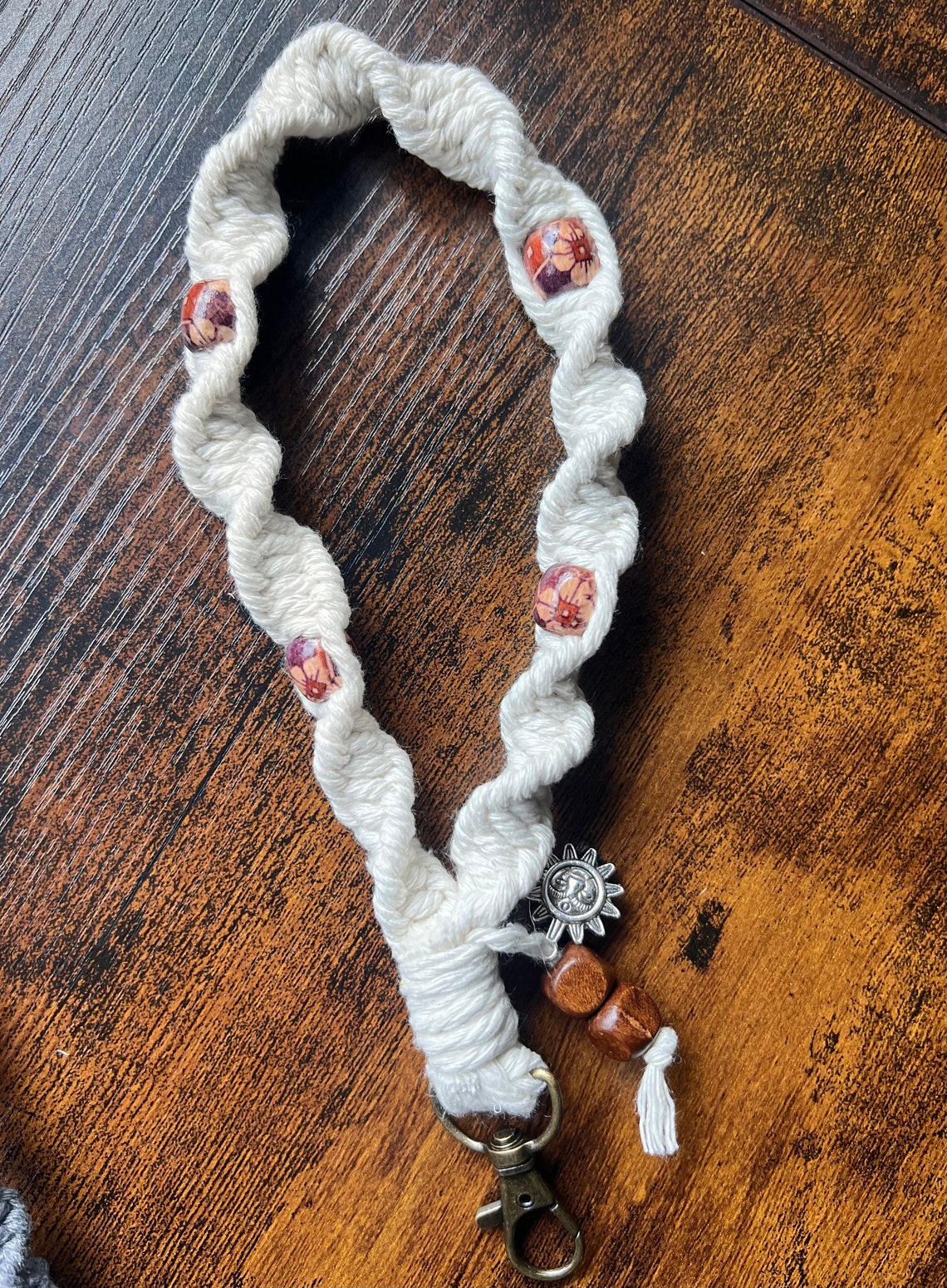 Keychain Spiral Macrame Macrame Wristlet Stocking Stuffer - Etsy