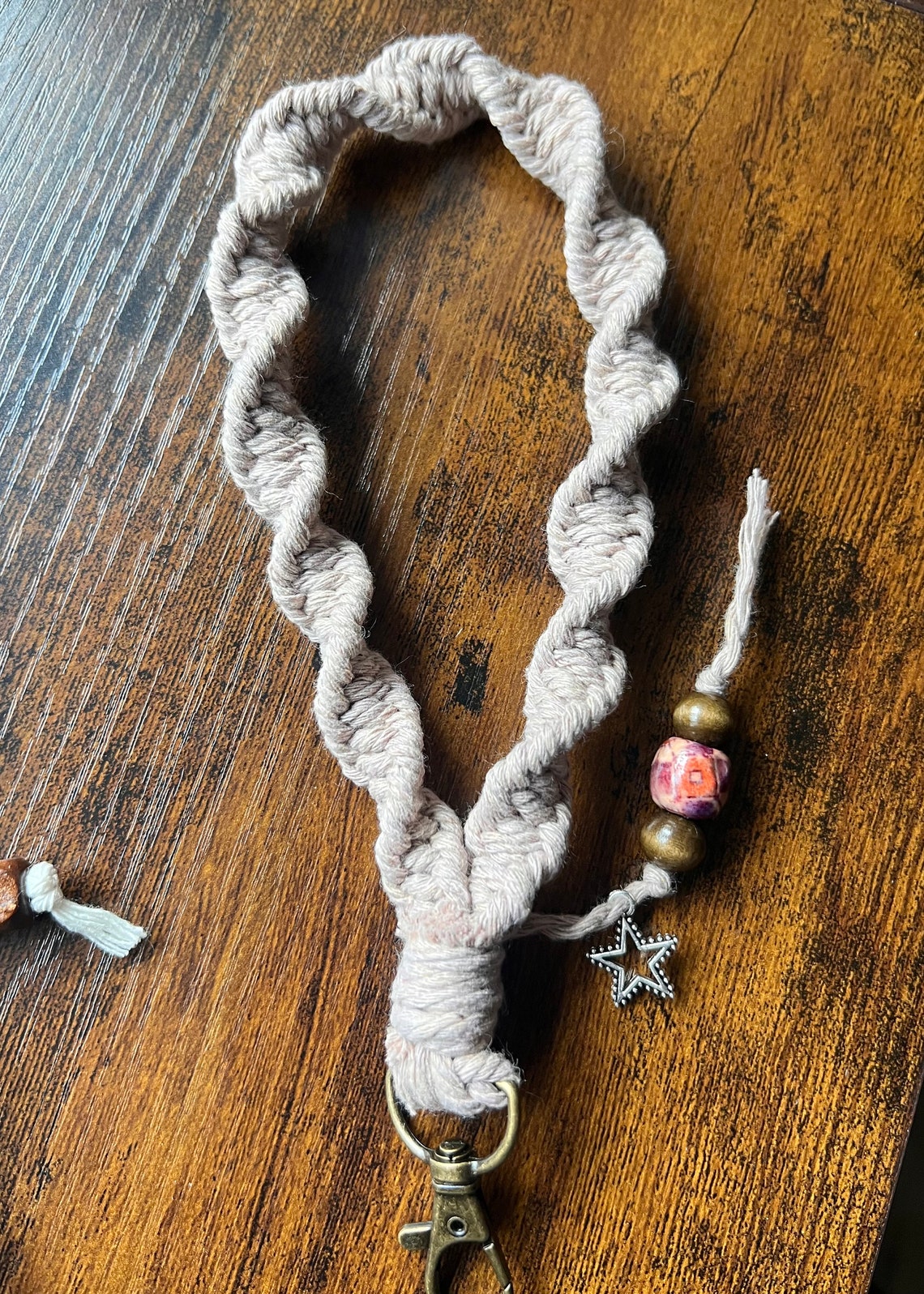 Keychain Spiral Macrame Macrame Wristlet Stocking Stuffer - Etsy