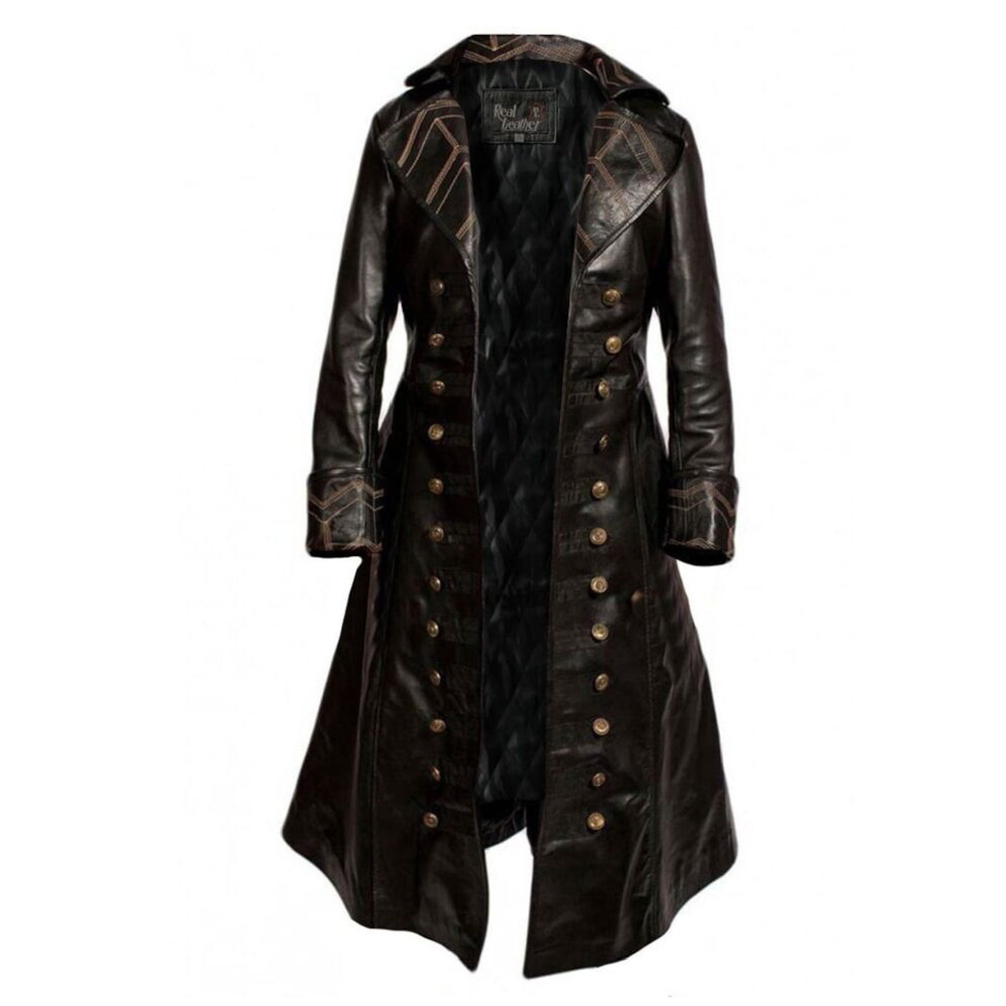 Handmade Captain Hook Leather Trench Coat: Pirate Cosplay Winter Coat ...