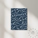 Navy Blue Wall Art Line Art Print Home Decor Digital Prints Digital ...