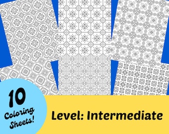10 Advanced Italian Tile Coloring Pages Premium Printable - Etsy